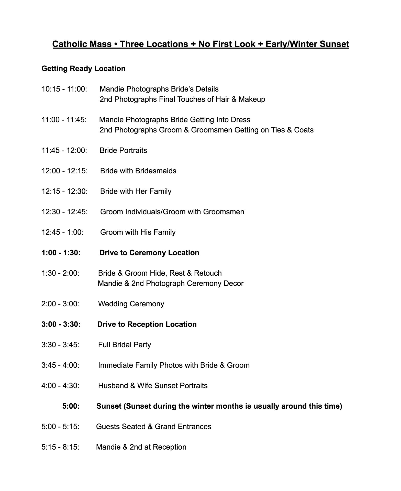 Wedding Planning Timeline
