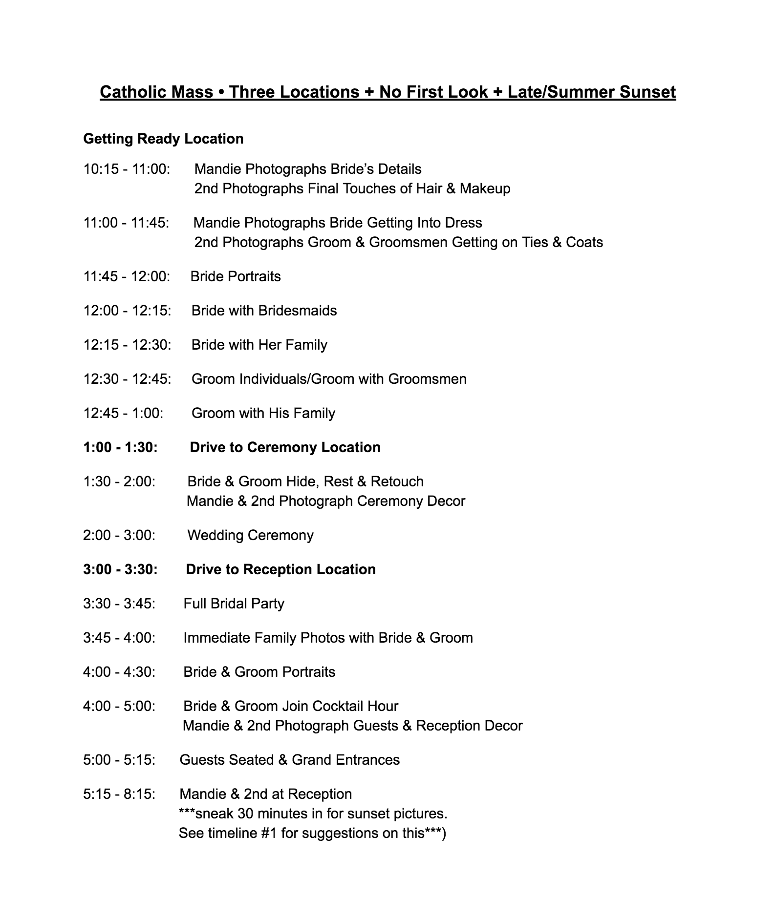 Wedding Planning Timeline